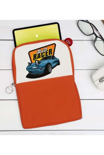 Bk Gift Street Racer Tasarımlı Taşınabilir Koruyucu Tablet Kılıfı & Organizer Çanta - Turuncu-1 Bk Gift Street Racer Tasarımlı Taşınabilir Koruyucu Tablet Kılıfı & Organizer Çanta - Turuncu-1