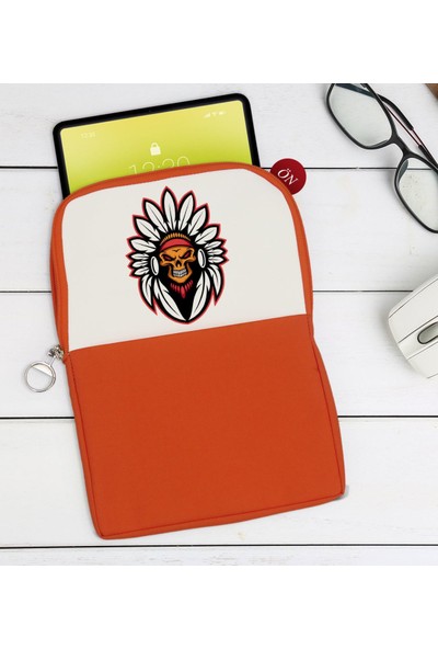 Bk Gift Kurukafa Tasarımlı Taşınabilir Koruyucu Tablet Kılıfı & Organizer Çanta - Turuncu-6 Bk Gift Kurukafa Tasarımlı Taşınabilir Koruyucu Tablet Kılıfı & Organizer Çanta - Turuncu-6