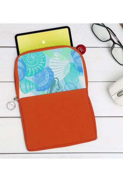 Bk Gift Deniz Kabukları Tasarımlı Taşınabilir Koruyucu Tablet Kılıfı & Organizer Çanta - Turuncu-1 Bk Gift Deniz Kabukları Tasarımlı Taşınabilir Koruyucu Tablet Kılıfı & Organizer Çanta - Turuncu-1