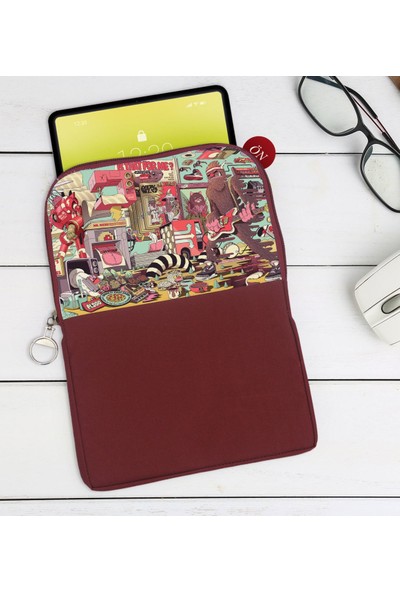 Bk Gift Modern Soyut Tasarımlı Taşınabilir Koruyucu Tablet Kılıfı & Organizer Çanta - Bordo-7 Bk Gift Modern Soyut Tasarımlı Taşınabilir Koruyucu Tablet Kılıfı & Organizer Çanta - Bordo-7