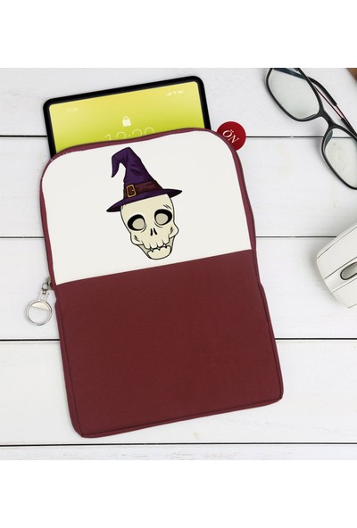 Bk Gift Kurukafa Tasarımlı Taşınabilir Koruyucu Tablet Kılıfı & Organizer Çanta - Bordo-4 Bk Gift Kurukafa Tasarımlı Taşınabilir Koruyucu Tablet Kılıfı & Organizer Çanta - Bordo-4