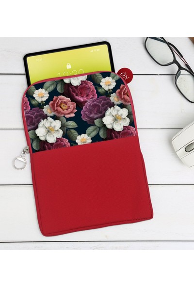 Bk Gift Çiçekler Tasarımlı Taşınabilir Koruyucu Tablet Kılıfı & Organizer Çanta - Kırmızı-2 Bk Gift Çiçekler Tasarımlı Taşınabilir Koruyucu Tablet Kılıfı & Organizer Çanta - Kırmızı-2