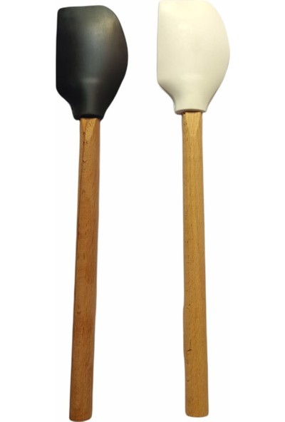 Baroness Ahşap Saplı Yanmaz Yapışmaz Silikon Spatula 2 ' Li Set 30 cm Baroness Ahşap Saplı Yanmaz Yapışmaz Silikon Spatula 2 ' Li Set 30 cm