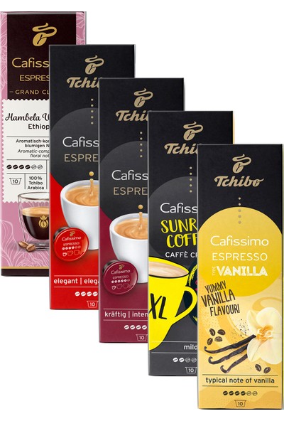 Tchibo Cafissimo Avantajlı Deneme Paketi 5 x 10 Adet Tchibo Cafissimo Avantajlı Deneme Paketi 5 x 10 Adet