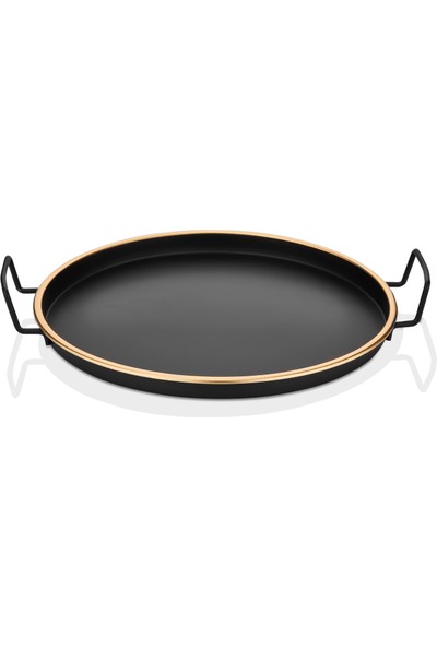 Taç Yaldızlı Sunum Tepsi Siyah