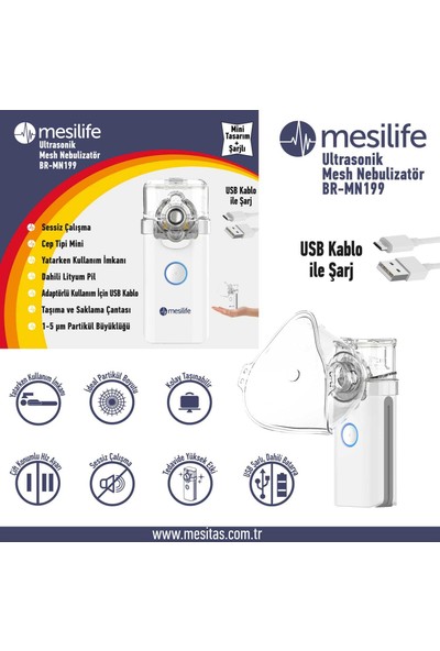 Mesilife BR-MN199 Mesh Şarjlı Nebulizatör