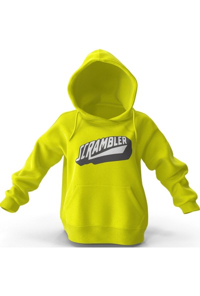 Road Life Ducati Scrambler Ön Arka Baskılı Kanguru Sweatshirt