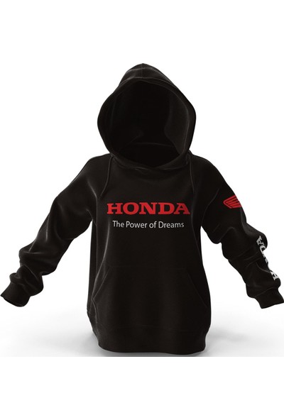 Road Life Honda The Power Of Dreams Ön Arka Baskılı Kanguru Sweatshirt
