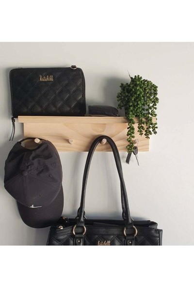 Montessori Ahşap Raflı Duvar Askılığı Askılık Montessori Ahşap Raflı Duvar Askılığı Askılık