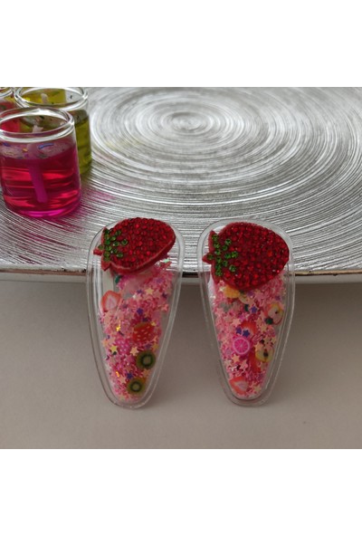 2k E-Ticaret Çocuk Çilek Motifli Yan Toka 2 Adet