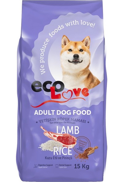 Eco Love Yetişkin Kuzu Etli Pirinçli Köpek Maması