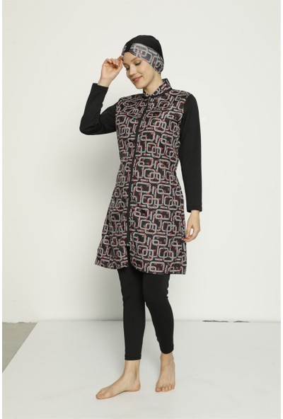 Cansoy Uzunkol Fermuarlı Tesettür Mayo (977)