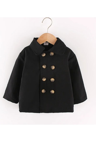 Little Humor Bear Kruvaze Yaka Trençkot/mevsimlik