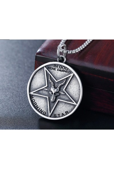 Paslanmaz Çelik Sabbatic Keçi Lucifer Pentagram Kolye Paslanmaz Çelik Sabbatic Keçi Lucifer Pentagram Kolye