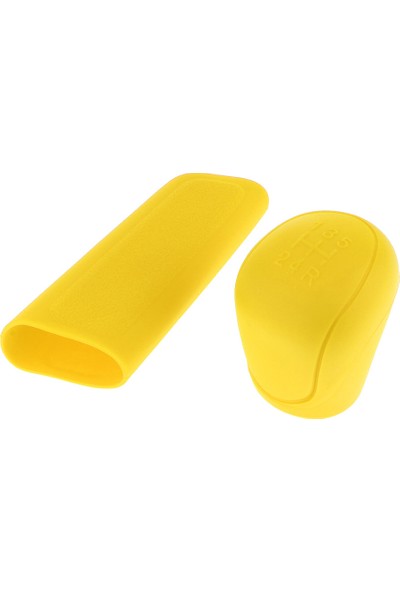 Blesiya 5 Hız Manuel Araba Vites Kolu + El Freni Kapağı Silikon Kol Sarı