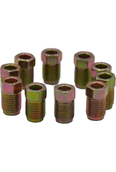 Blesiya 10 Adet Kısa Hollow Erkek Fren Borusu Vida Dayanıklı Somunlar Fren Çelik Boru Blesiya 10 Adet Kısa Hollow Erkek Fren Borusu Vida Dayanıklı Somunlar Fren Çelik Boru