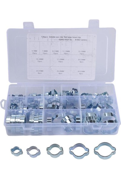 Blesiya Paslanmaz Çelik Çift Kulak Hortumu Kelepçeleri Çeşitli Seti Ürün Tipi Pas 128