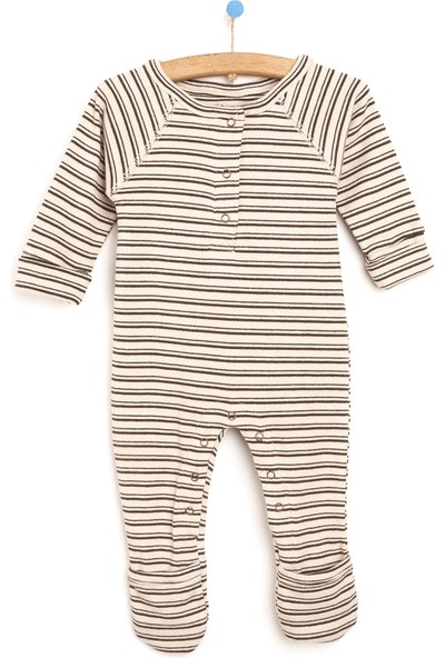 Newborn Fashion Club Kaşkorse Çizgili Patikli-Patiksiz Tulum Newborn Fashion Club Kaşkorse Çizgili Patikli-Patiksiz Tulum