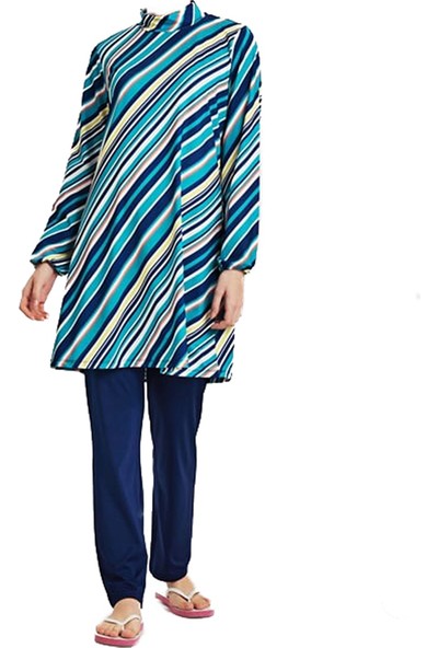 Marina Lacivert Kadın Tasarım 2'li Tesettür Mayo 5005