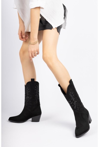 La Boss Siyah Süet Kadın Dallas Çizme La Boss Siyah Süet Kadın Dallas Çizme