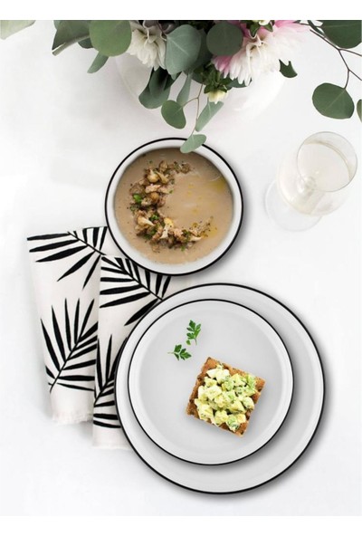 The Mia Rim 6'lı Çorba Kasesi 14 cm Siyah RIM0012