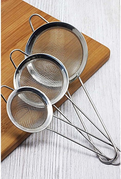 Anadolu Saray Çarşısı Pratik 3'lü Paslanmaz Çelik Çay Süzgeci | 3 Boy Süzgeç | Çelik 3 Boy Çay Süzgeçi | 3lü Süzgeç