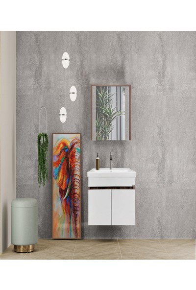 Karen Amasra 60 cm Banyo Dolabı Anadolu Ceviz Karen Amasra 60 cm Banyo Dolabı Anadolu Ceviz