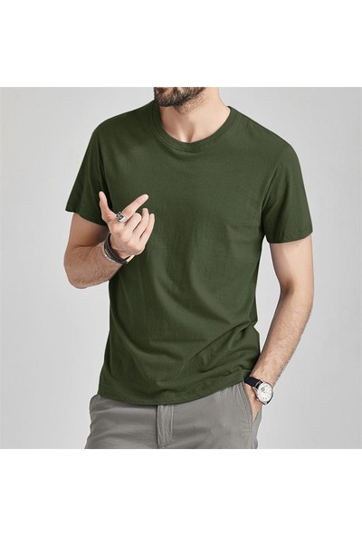 Roxbros Dar Slim Fit Erkek T-Shirt Likralı