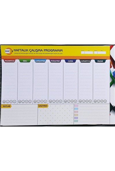 Seak6 Haftalık Çalışma Programı