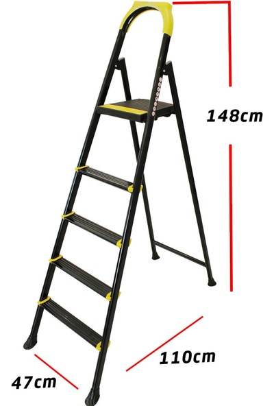 Master 4+1 Basamak Superstep Güçlü Merdiven 150KG Taşıma Kapasitesi