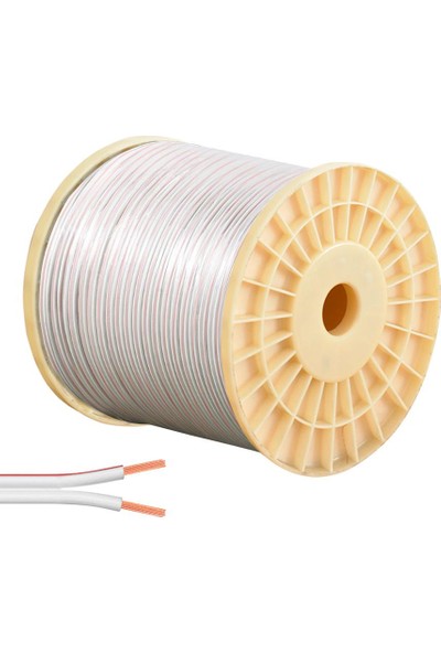 Cable Cable 8682122306066 Hoparlör Kablosu Kordon 2x1.5 Beyaz 150MT Makaralı Erk Yerli Cable Cable 8682122306066 Hoparlör Kablosu Kordon 2x1.5 Beyaz 150MT Makaralı Erk Yerli