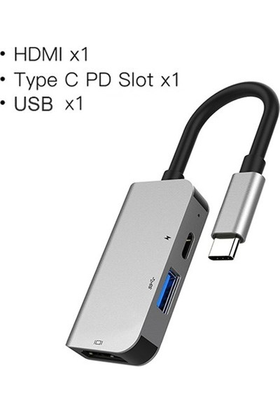 Izmirtech Ally USB (Type-C To 3in1 Hdtv Usb+Pd) Hub Adaptör Çoklayıcı Izmirtech Ally USB (Type-C To 3in1 Hdtv Usb+Pd) Hub Adaptör Çoklayıcı