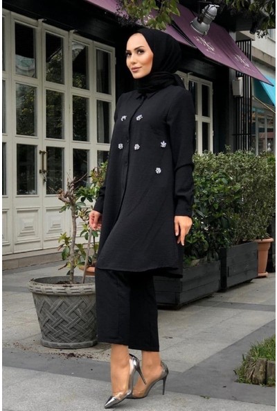 Maysa Butik İnci Takım - Siyah