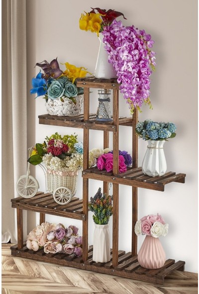 Meys Dekorasyon Ahşap Çiçeklik - Dekoratif Saksılık