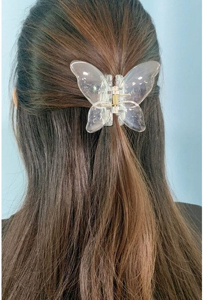 Kadın Saydam Kelebek Mandal Toka