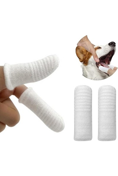 Pet Home 2 Adet Köpek Kedi Diş Temizleme Eldiveni -Beyaz (Yurt Dışından)