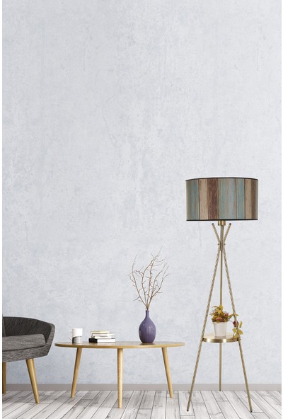 Venedik Sehpalı Eskitme Lambader Silindir Renkli Abajurlu Venedik Sehpalı Eskitme Lambader Silindir Renkli Abajurlu