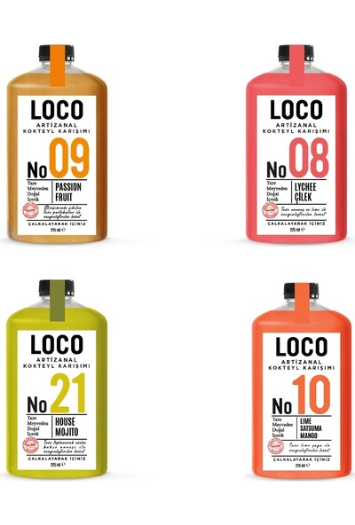 Loco 4'lü Artizanal Alkolsüz Kokteyl Karışımı Taze Sıkma Kokteyl Mix Tropikal Sevenler Aşkına Tropikalsevenler Loco 4'lü Artizanal Alkolsüz Kokteyl Karışımı Taze Sıkma Kokteyl Mix Tropikal Sevenler Aşkına Tropikalsevenler