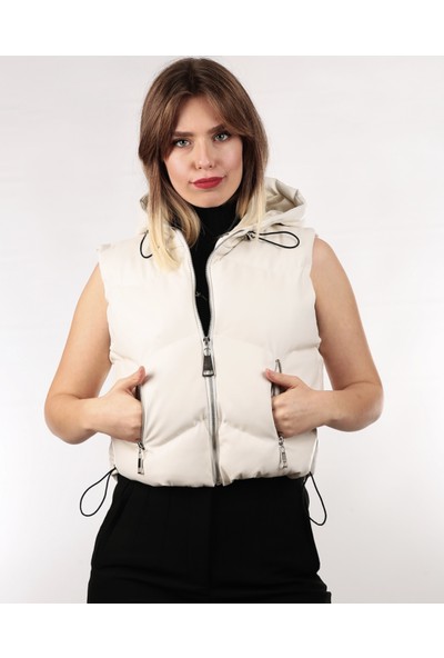 Saye Butik Yelek Kapüşonlu