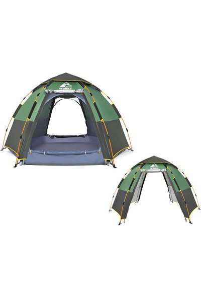 Hewolf HW-Z1789 5-8 Kişilik Su Geçirmez Altıgen Kamp Çadırı - Yeşil (Yurt Dışından)