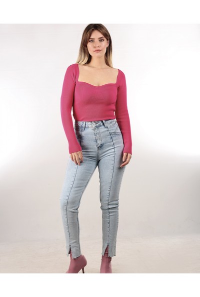 Yırtmaçlı Kot Pantolon