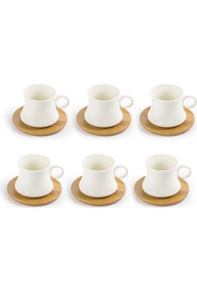 Ew's Bambu Tabaklı Çay Fincan Takımı