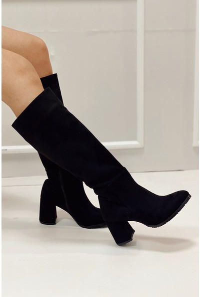 Nil Shoes Morin Siyah Süet Çizme Nil Shoes Morin Siyah Süet Çizme