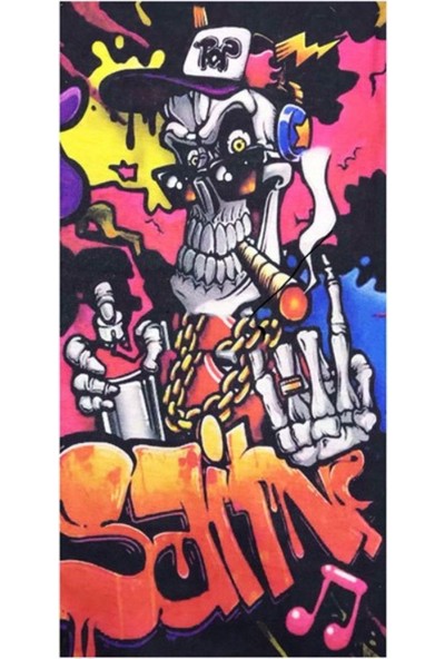 Dünyadan Hediyeler Grafiti Temalı Buff Boyunluk Bandana No:78