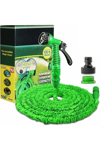 30 Metre Uzayan Sihirli Hortum (Yeşil) + Tabanca Setli