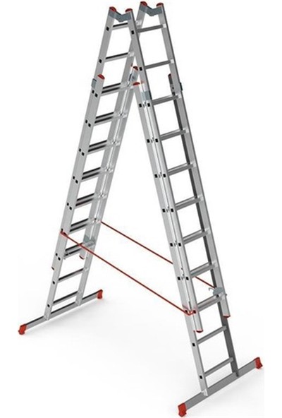 Saraylı Çift Sürgülü Endüstriyel Merdiven 2*9 Bas. 7409