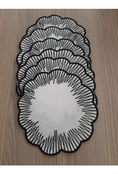 Eylül Çeyiz Evi 6 Lı Nakışlı Bardak Altlığı