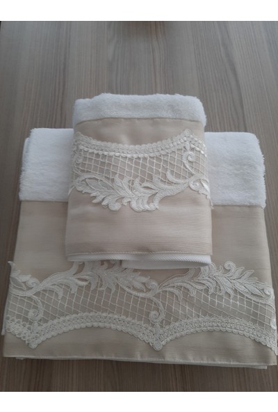 Eylül Çeyiz Evi Beyaz Ikili Banyo Havlusu