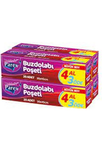 Parex Buzdolabı Poşeti Büyük Boy 4 Al 3 Öde-Yeni