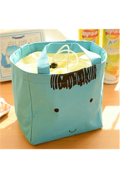 Real Me Hayvan Desen Baskılı Isı Yalıtımlı Öğle Yemeği Çantası - Mavi (Yurt Dışından)